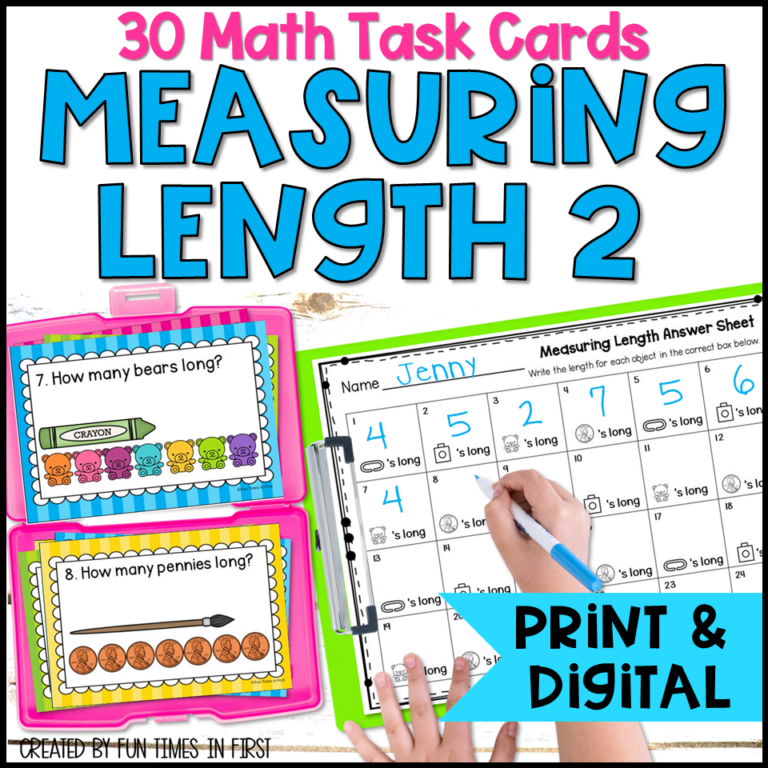 Measuring Length Nonstandard Units Bundle | Print and Digital Math Task ...