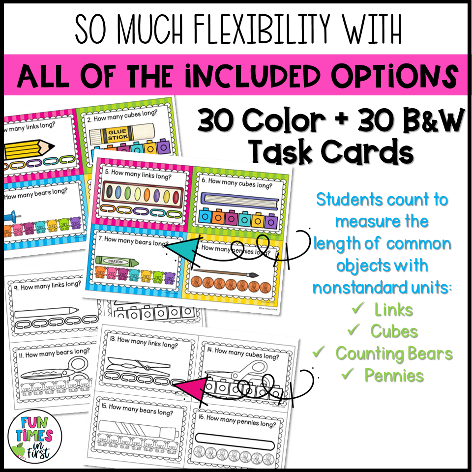 Measuring Length 2 - Nonstandard Measurement Math Print & Digital Task ...