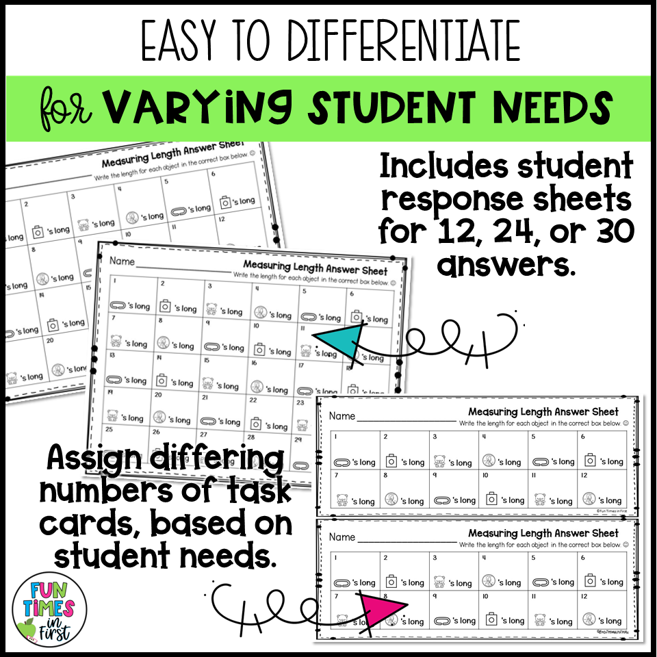 Measuring Length 2 - Nonstandard Measurement Math Print & Digital Task ...