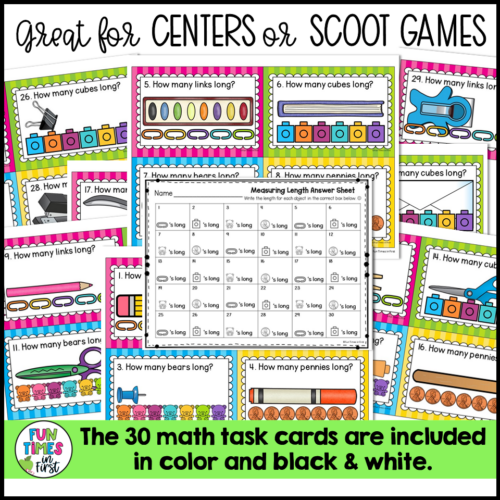 Measuring Length 2 - Nonstandard Measurement Math Print & Digital Task ...