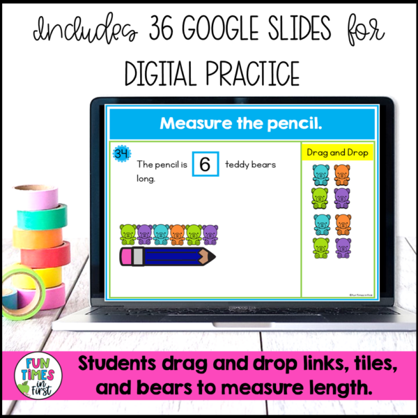 Measuring Length 2 - Nonstandard Measurement Math Print & Digital Task ...
