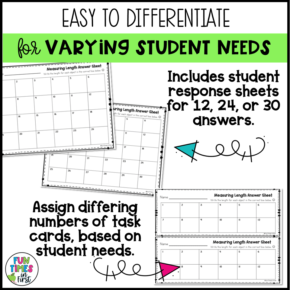 Measuring Length - Nonstandard Measurement Math Task Cards plus Google ...