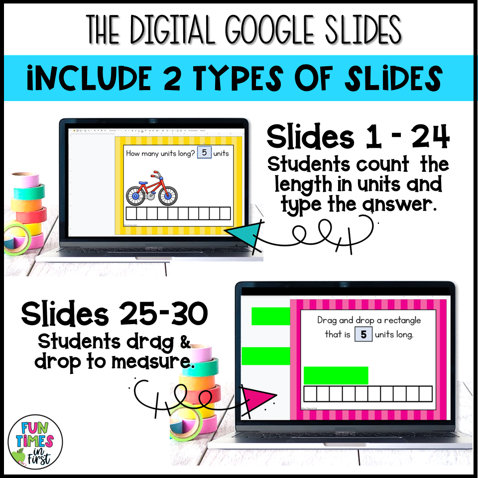 Measuring Length - Nonstandard Measurement Math Task Cards plus Google ...