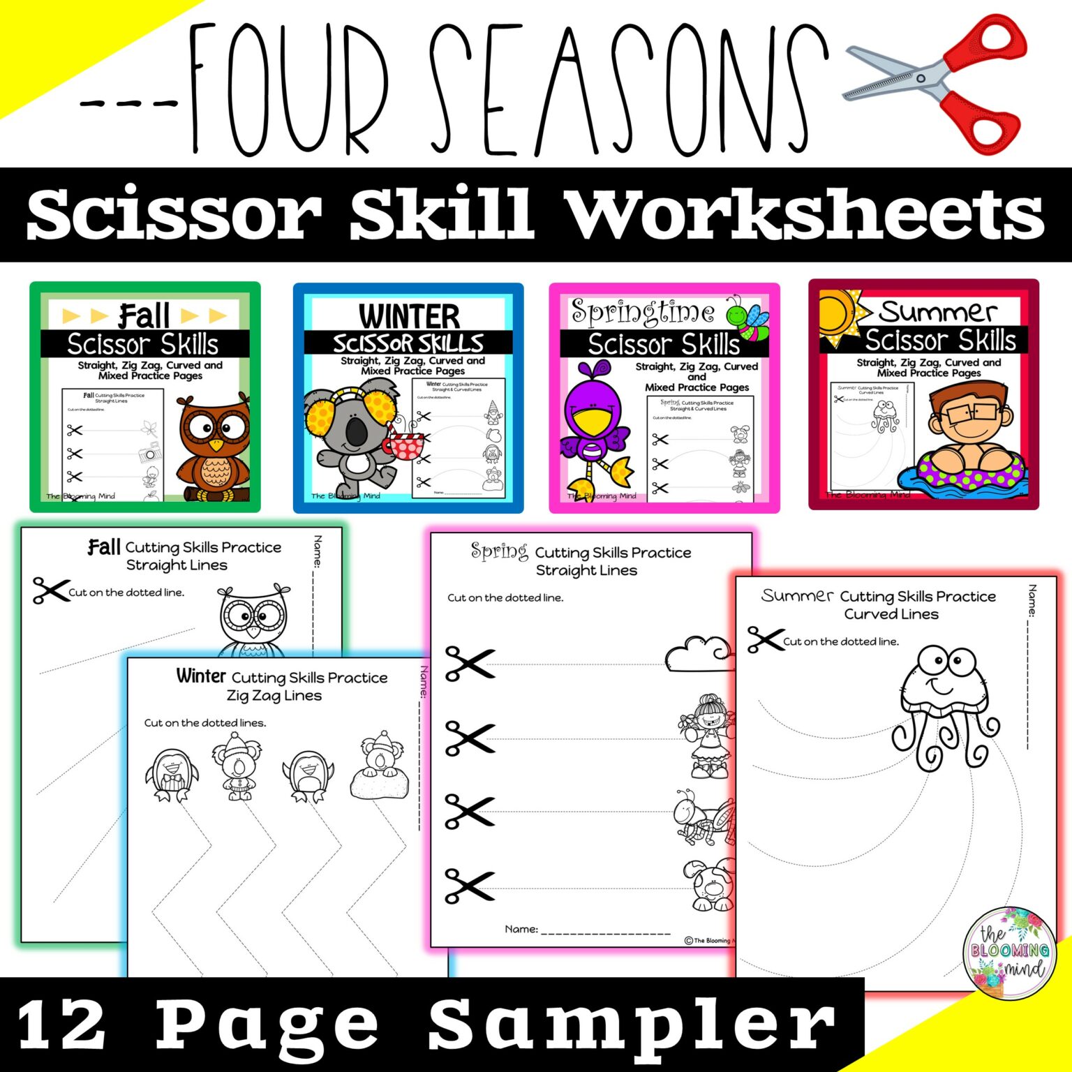 Cutting Practice Scissor Skill Worksheets | Made By Teachers