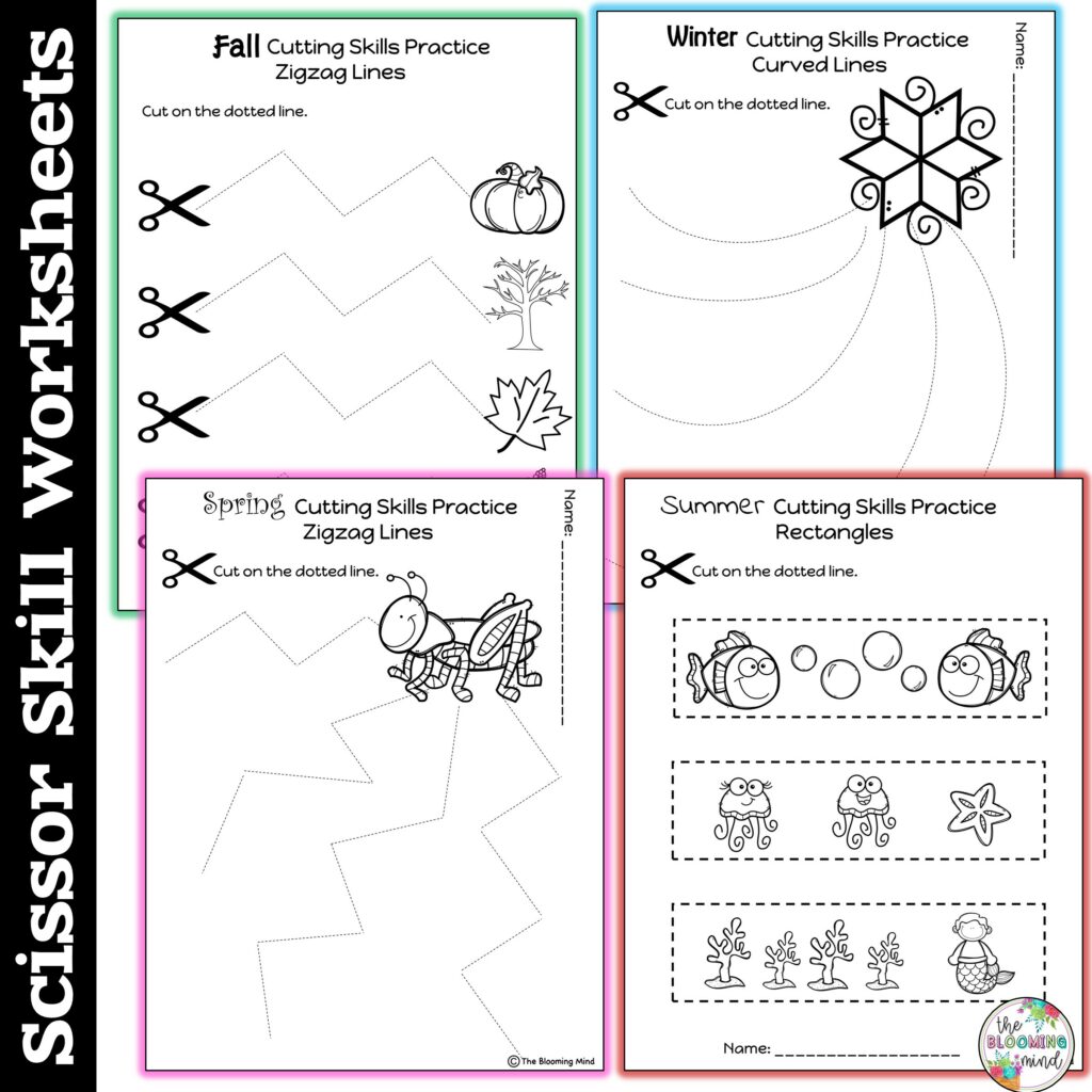 Cutting Practice Scissor Skill Worksheets | Made By Teachers