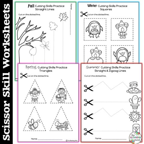 Cutting Practice Scissor Skill Worksheets | Made By Teachers