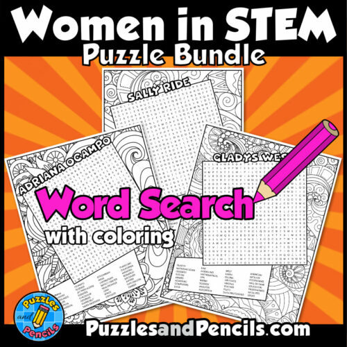 Women in STEM Word Search Puzzle MEGA BUNDLE | 20 Wordsearch Puzzles ...