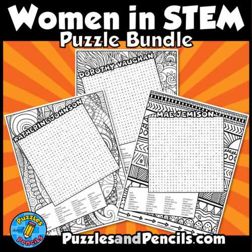 Women in STEM Word Search Puzzle MEGA BUNDLE | 20 Wordsearch Puzzles ...