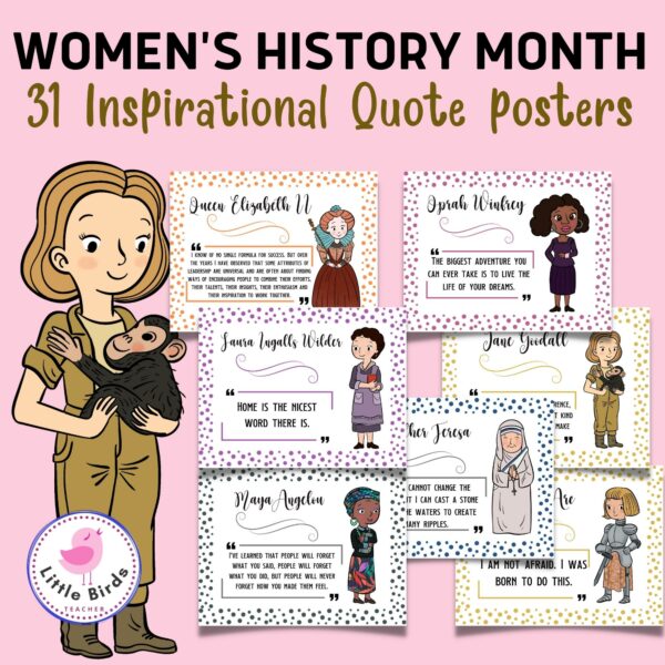 Women's History Month Inspirational Quote Posters | March Bulletin ...