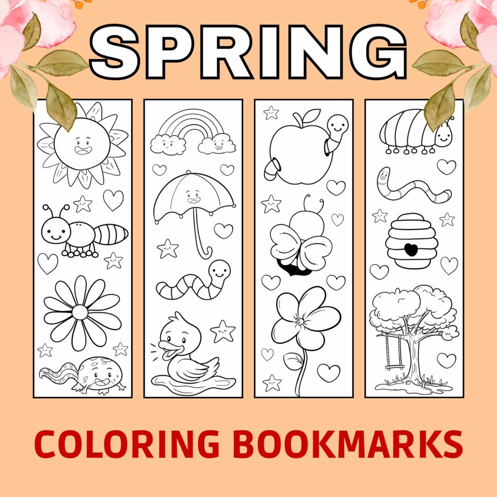 Spring Coloring Bookmarks, Spring Bookmarks To Color | Made By Teachers