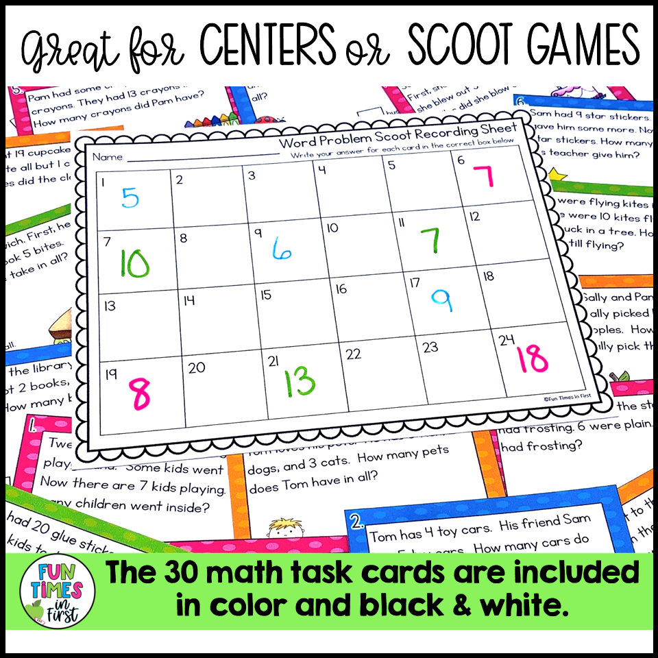 Addition and Subtraction Word Problem Math Task Cards and Google Slides ...