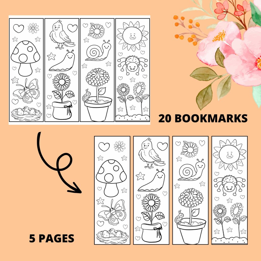 Spring Coloring Bookmarks, Spring Bookmarks To Color | Made By Teachers