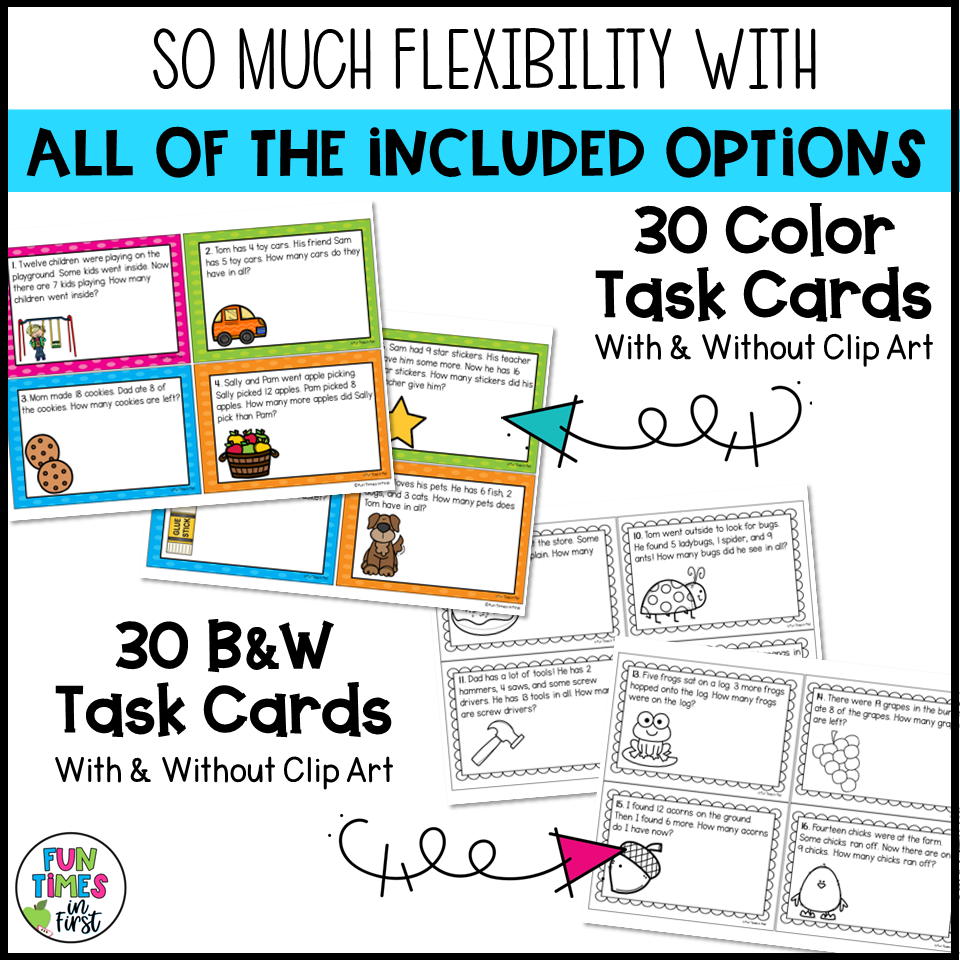 Addition and Subtraction Word Problem Math Task Cards and Google Slides ...