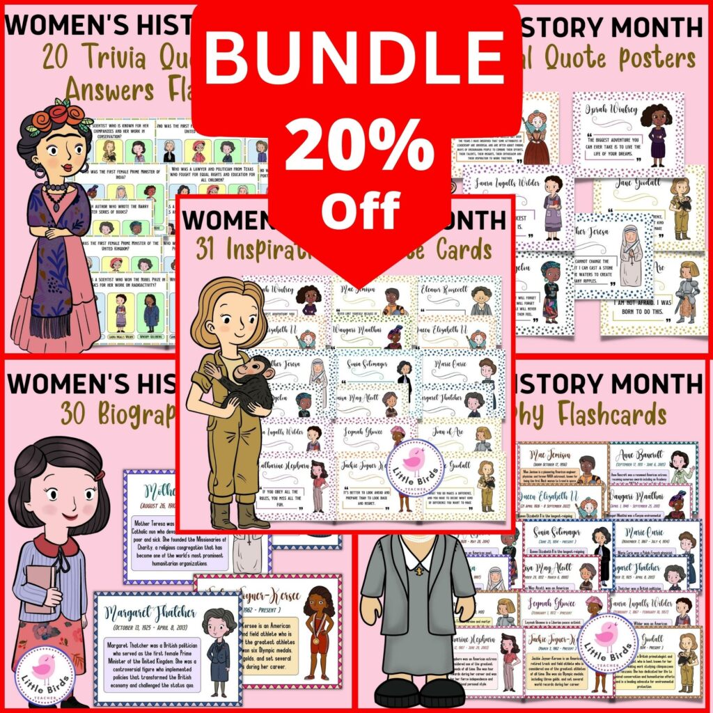 Women's History Month BUNDLE: Inspiring Trivia, Quotes, and Biographies ...