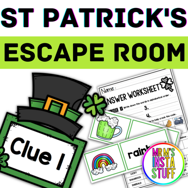 St Patrick's Day Activities Escape Room for Kindergarten to 2nd Grade ...