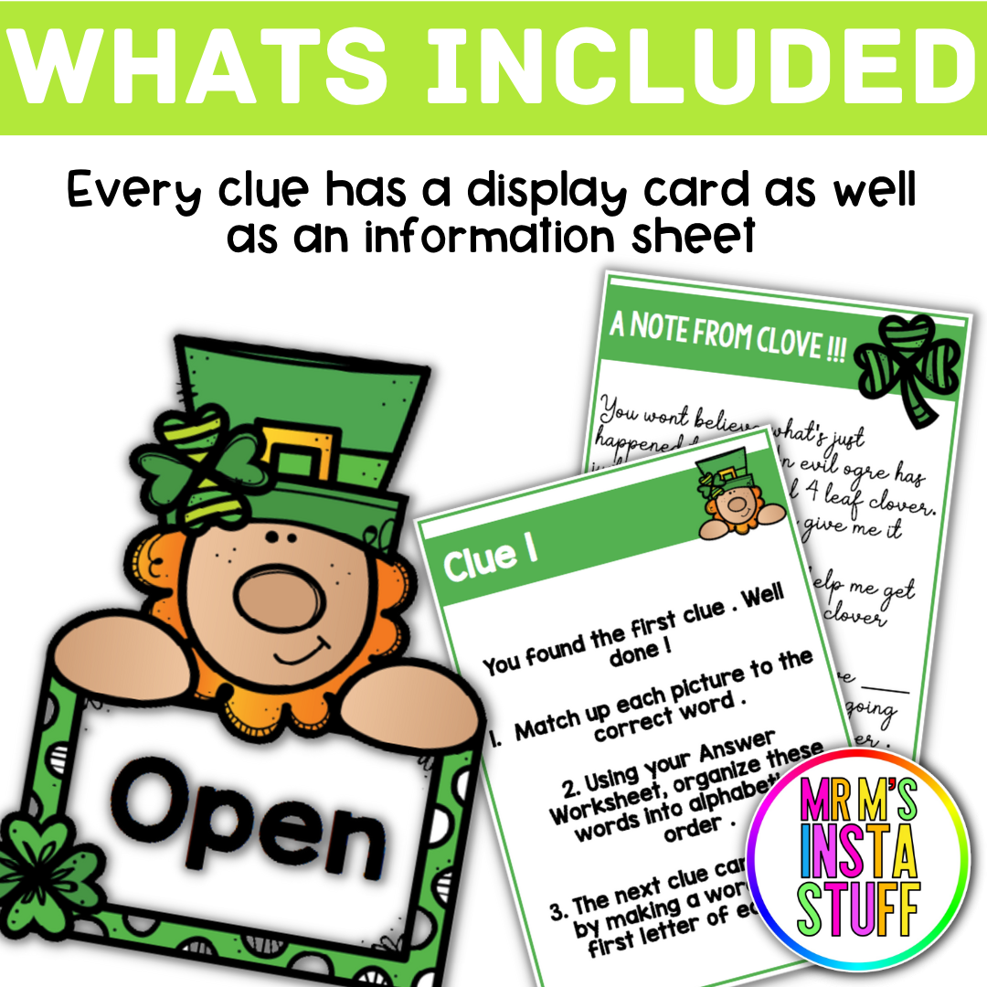 St Patrick's Day Activities Escape Room for Kindergarten to 2nd Grade ...
