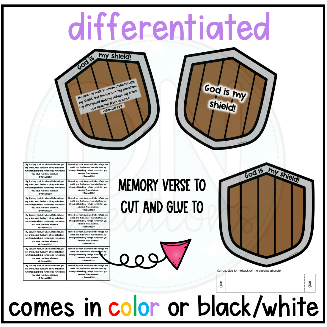 2 Samuel 22:3 Bible Craft l God is my Shield Craft l Bible Memory Verse ...