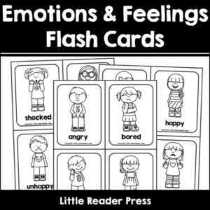 12 Emotions & Feelings B&W Flash Cards | Made By Teachers