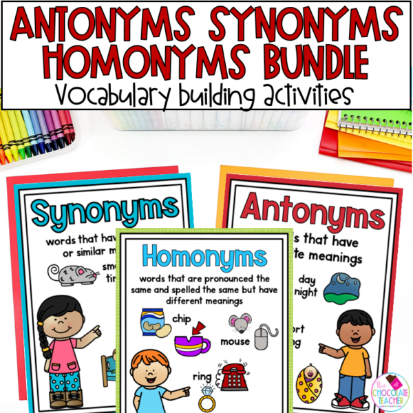 Synonyms, Antonyms, Homophones Vocabulary Activities - Bundle | Made By ...
