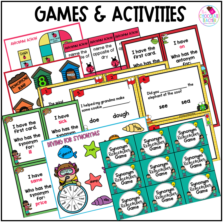 Synonyms, Antonyms, Homophones Vocabulary Activities - Bundle | Made By ...