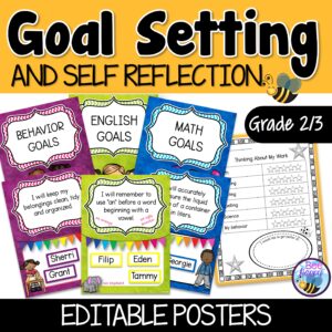 Goal Setting and Self Reflection Editable Posters Booklets Worksheets ...