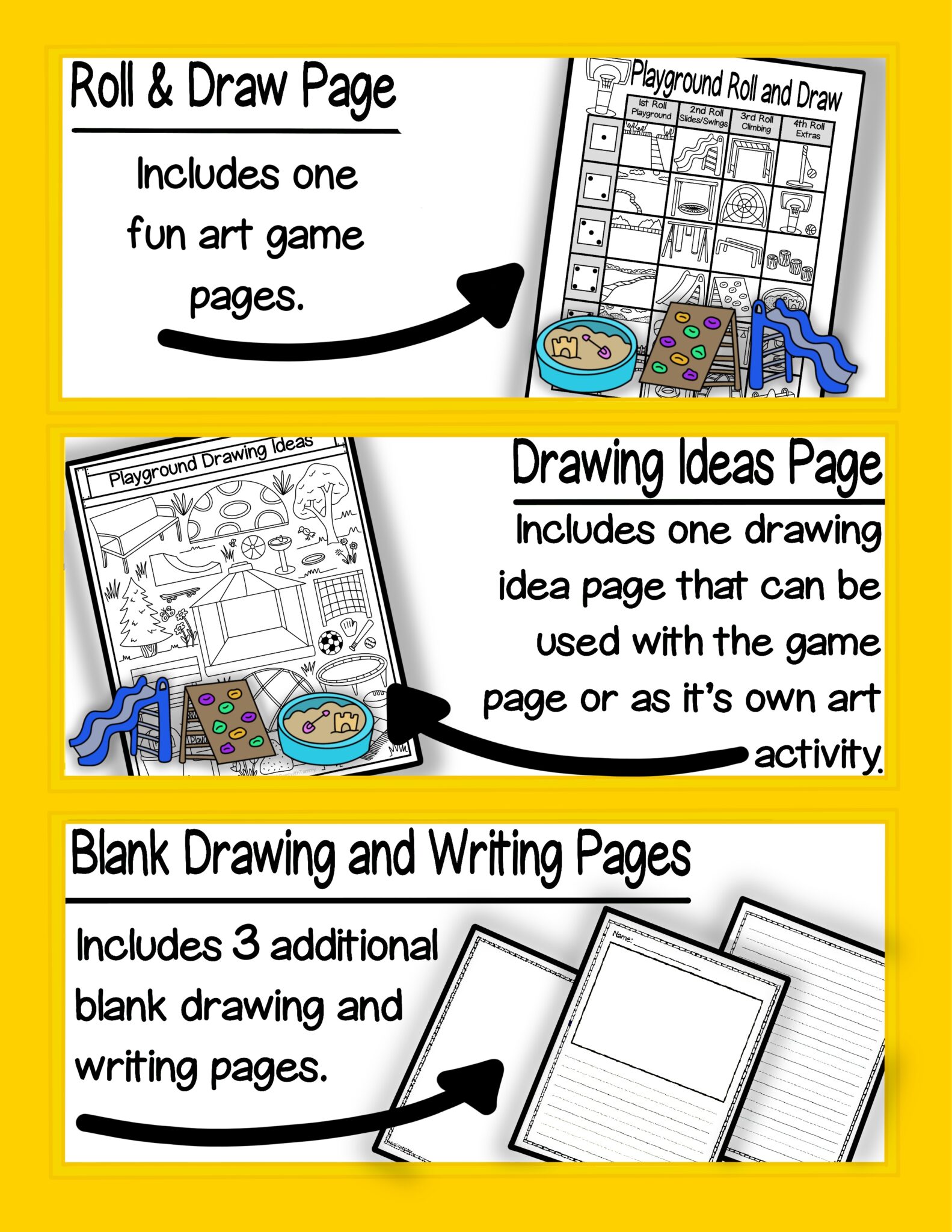 Roll a playground roll and draw playground art game Art sub lesson ...