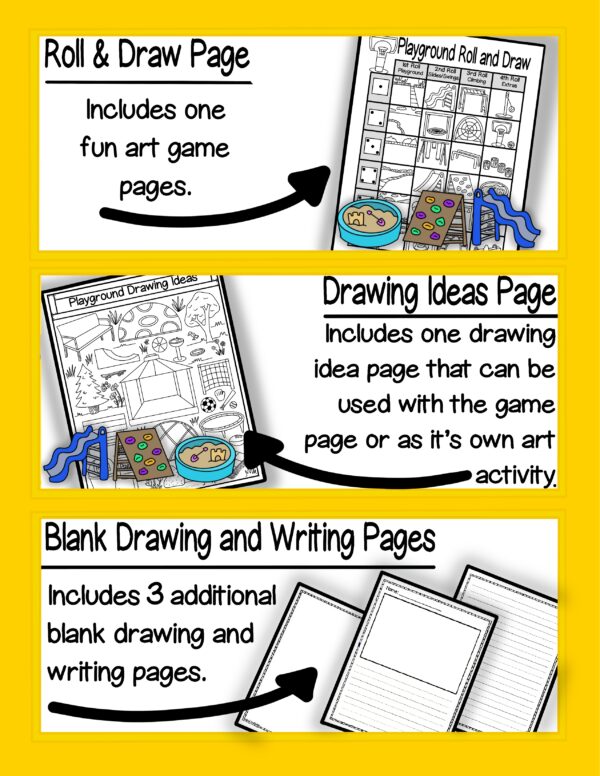 Roll a playground roll and draw playground art game Art sub lesson ...