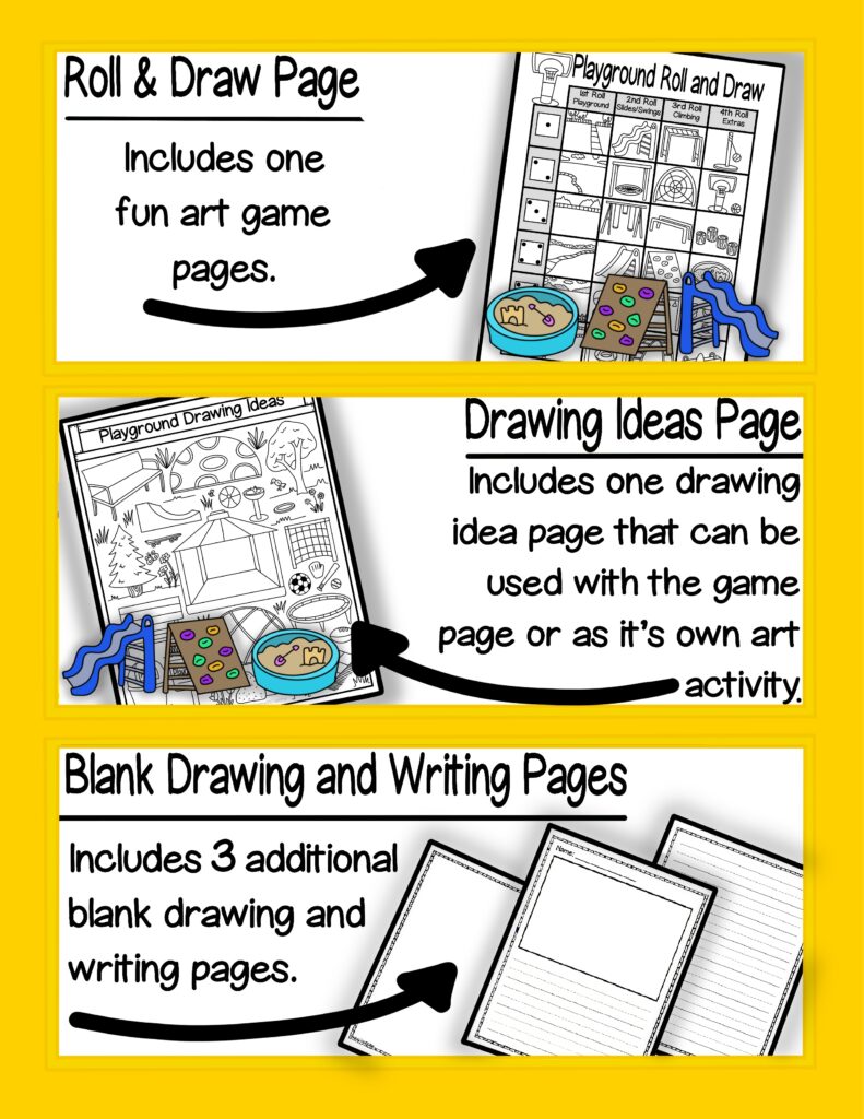 Roll a playground roll and draw playground art game Art sub lesson ...