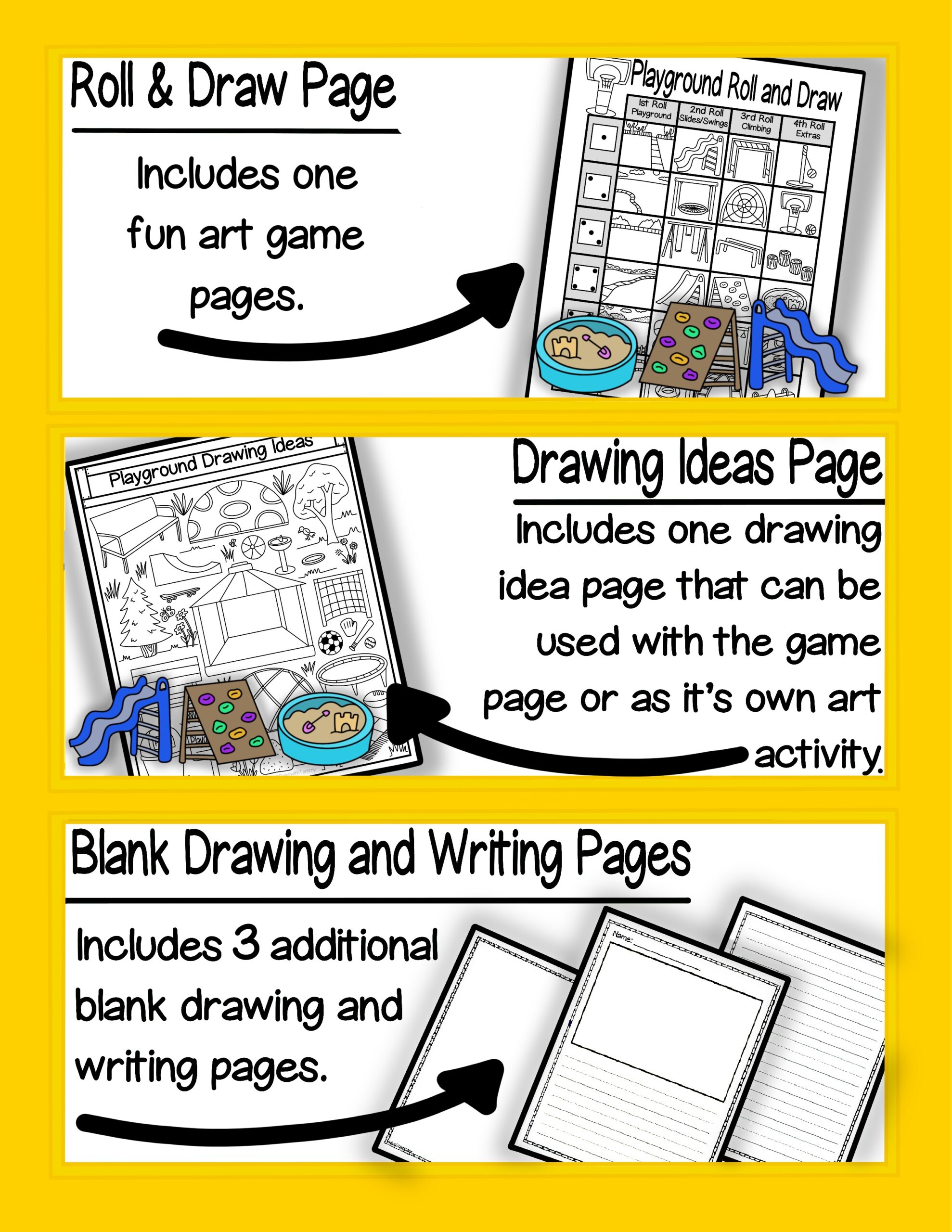 Roll a playground roll and draw playground art game Art sub lesson ...