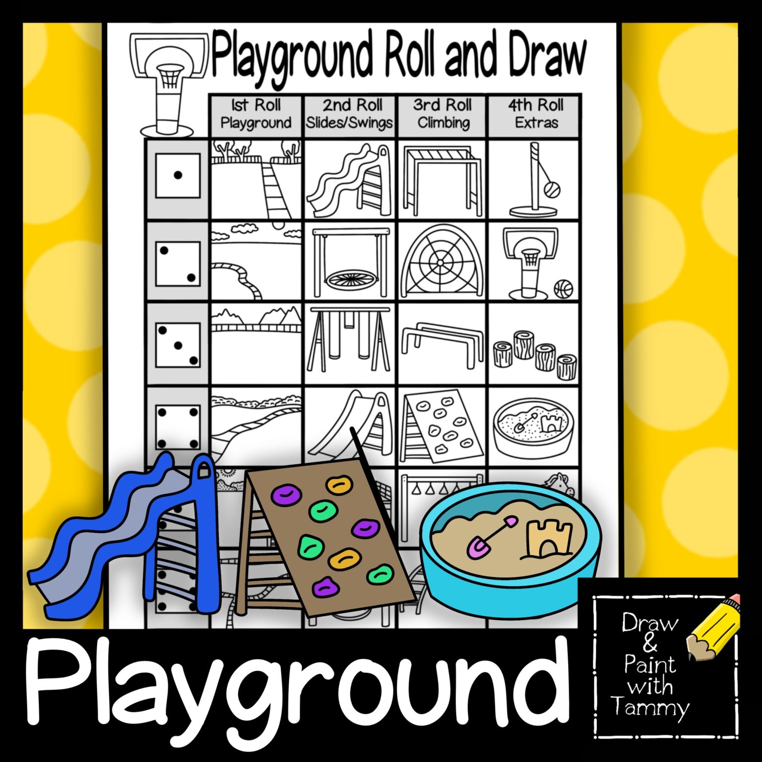 Roll a playground roll and draw playground art game Art sub lesson ...