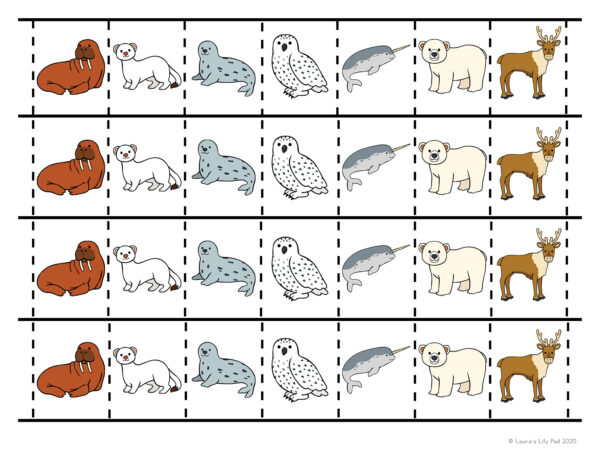 Arctic Animals Cutting Practice Scissor Skills Center | Made By Teachers
