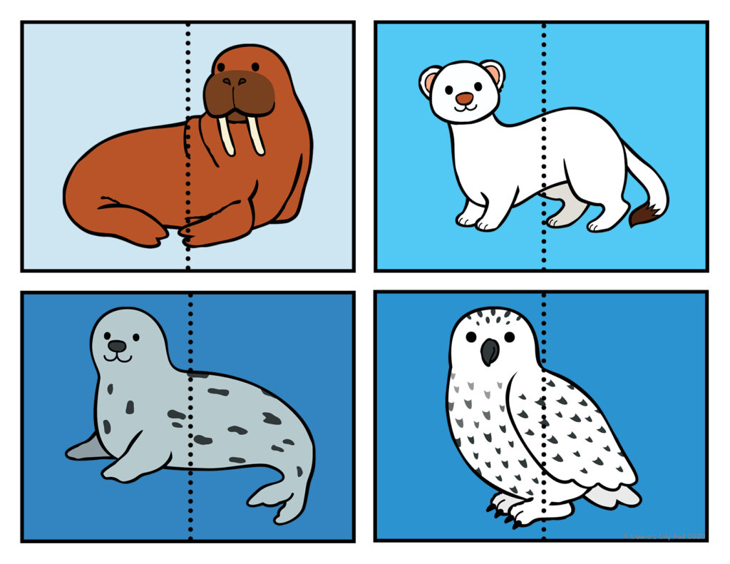 Arctic Animals Cutting Practice Scissor Skills Center | Made By Teachers