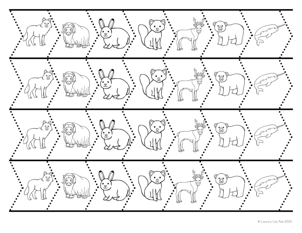 Arctic Animals Cutting Practice Scissor Skills Center | Made By Teachers