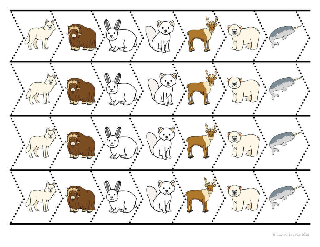 Arctic Animals Cutting Practice Scissor Skills Center | Made By Teachers