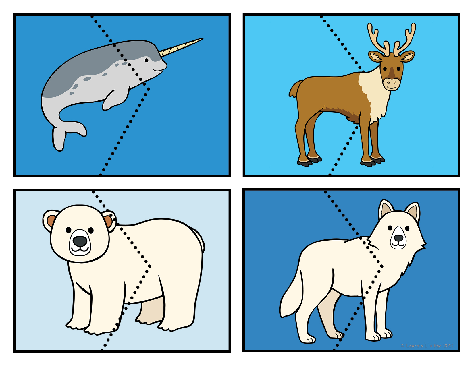 Arctic Animals Cutting Practice Scissor Skills Center | Made By Teachers