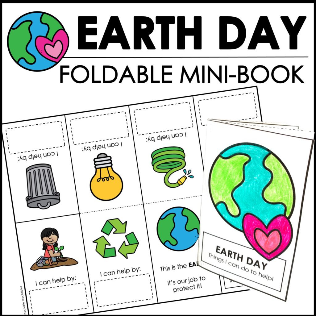 Earth Day Foldable Mini Book Template | ESL Simple Writing Activity ...