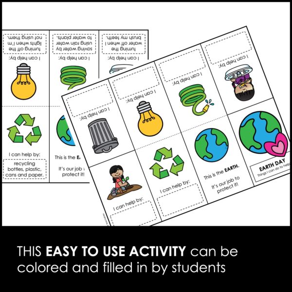 Earth Day Foldable Mini Book Template | ESL Simple Writing Activity ...