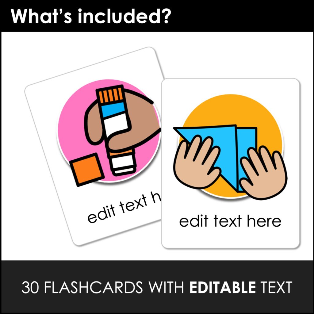 Classroom Instruction Flashcards - Editable Vocabulary Flash Cards ESL ...
