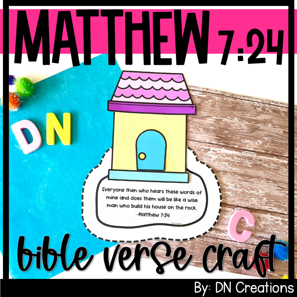 Matthew 7:24 Bible Craft l Build His House upon a Rock Craft l Bible ...