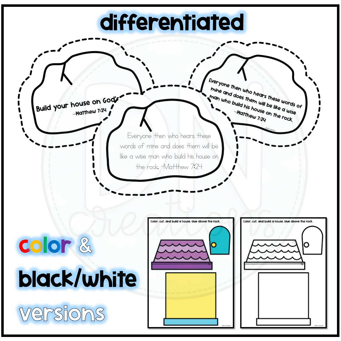 Matthew 7:24 Bible Craft l Build His House upon a Rock Craft l Bible ...
