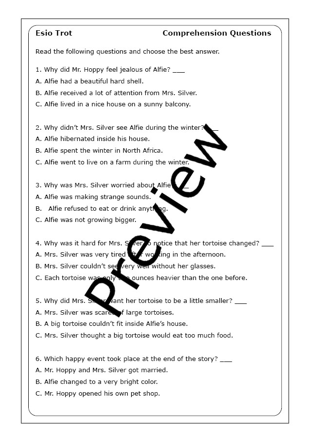 Roald Dahl "Esio Trot" worksheets | Made By Teachers