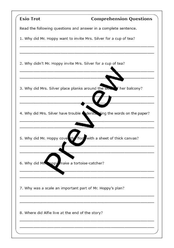 Roald Dahl "Esio Trot" worksheets | Made By Teachers