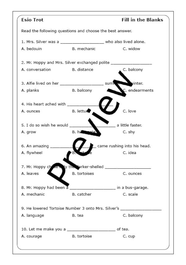 Roald Dahl "Esio Trot" worksheets | Made By Teachers