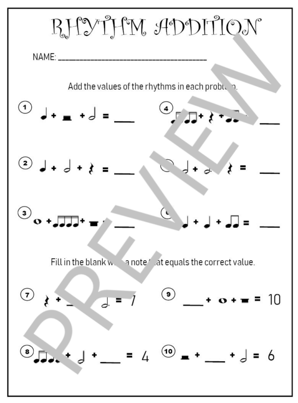 RHYTHM WORKSHEETS for Middle School General Music | Made By Teachers