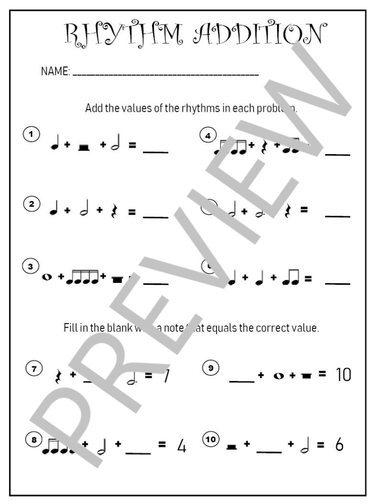 RHYTHM WORKSHEETS for Middle School General Music | Made By Teachers