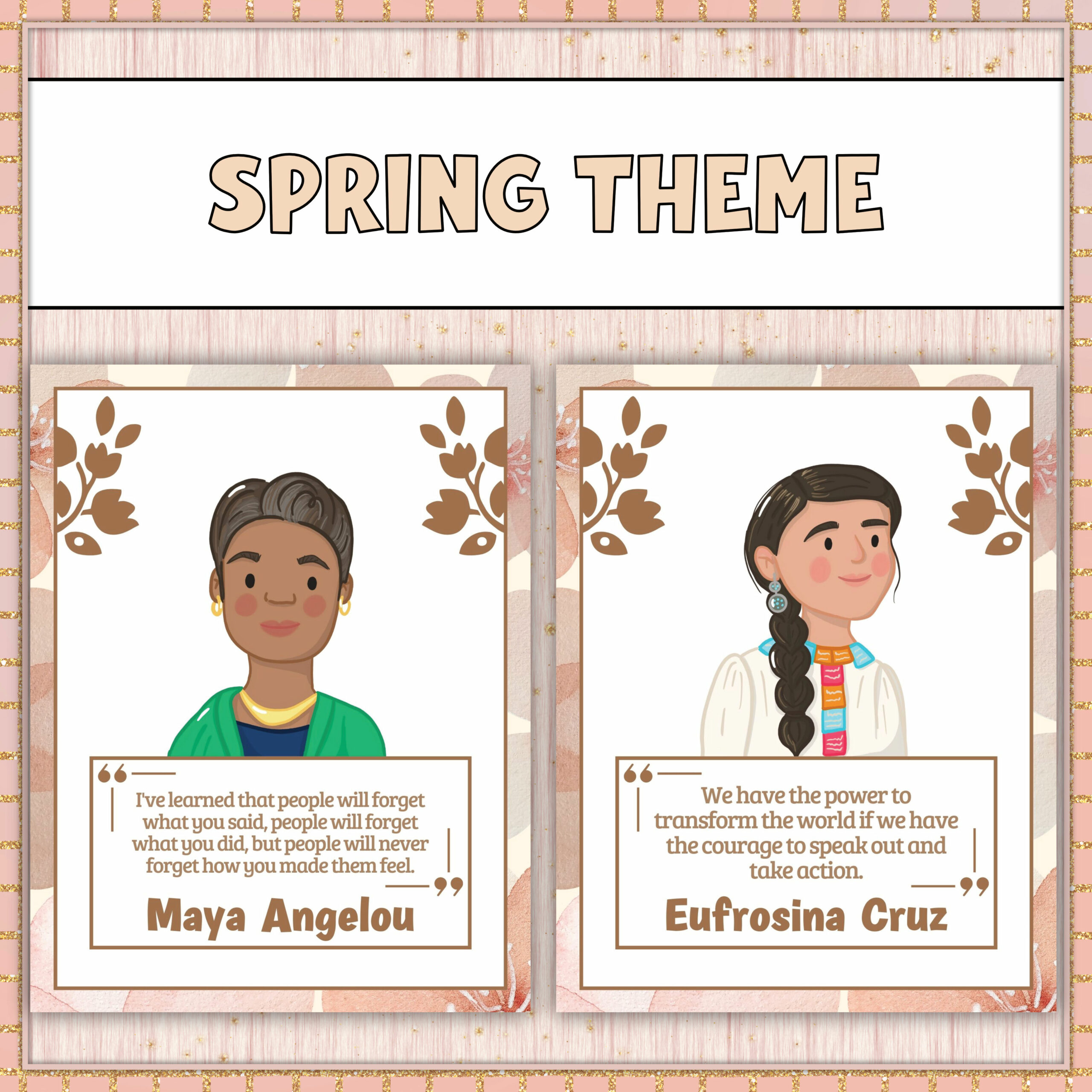 Women's History Month Quotes Posters Bulletin Board - Spring Theme ...