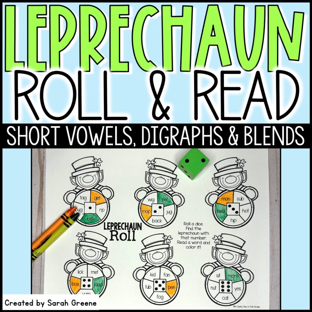Short Vowel (CVC), Digraphs & Blends Roll & Read Game | Made By Teachers