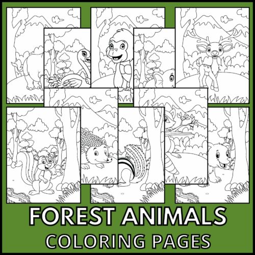 Forest Animals Coloring Pages, Wild Animals Coloring Sheets for Kids ...