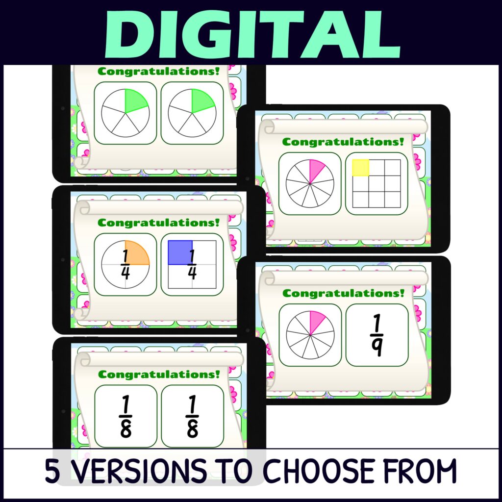 Spring Unit Fractions Activity - Matching Game | Made By Teachers