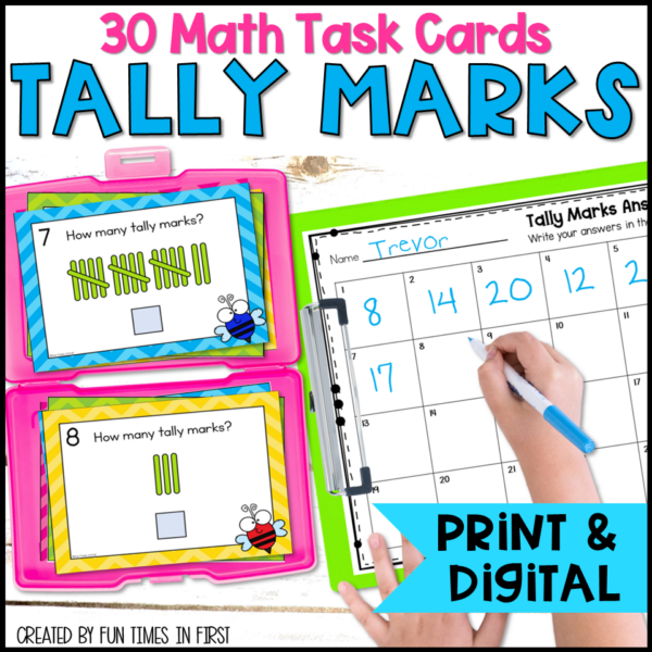 Counting Tally Marks Math Task Cards and Digital Google Slides | Made ...